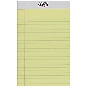 School Smart Junior Legal Pad, 5 x 8 Inches, 50 Sheets Each, Canary, Pack of 12