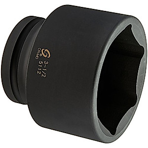 SUNEX TOOLS 5112 1" Drive Standard 6 Point Impact Socket 3-1/2"