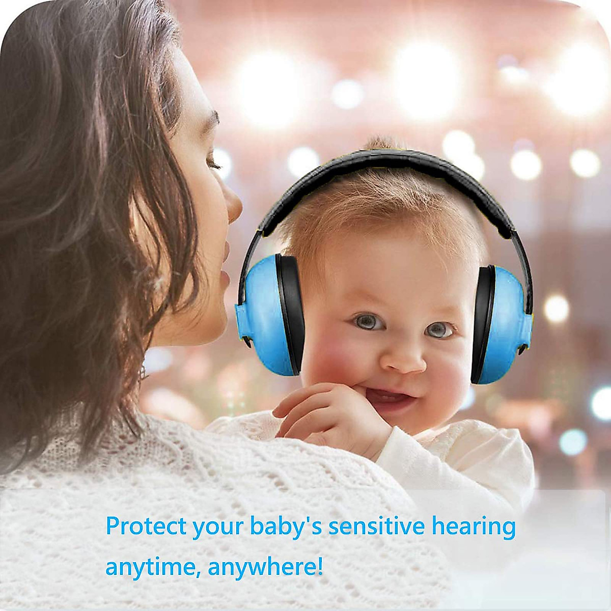 Baby Ear Protection Aged 0-3 Years Noise Canceling Baby Headphones for Newborn Toddler Infant Protective Ear Covering Shields Earmuffs for Sleep Airplane Travel(Blue)