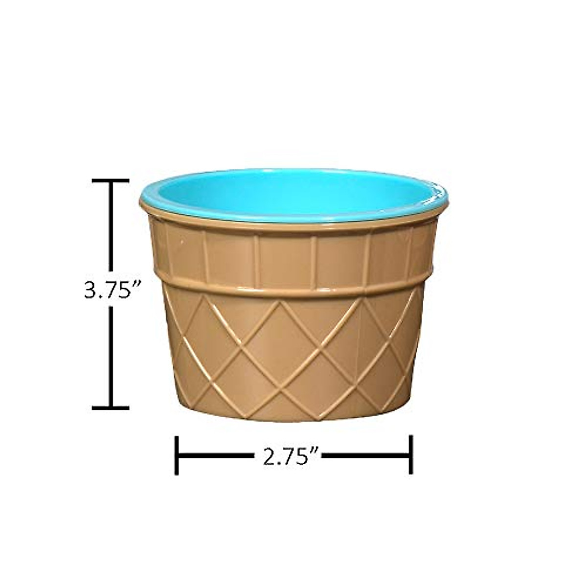 Hammont Ice Cream Bowls and Spoons - Reusable Dessert Bowls and Spoons Set, Durable Plastic Bowls for Party Favor | 4 Bowls and 4 Matching Spoons (Orange, Pink, Light Green, Sky Blue)