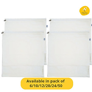 Clarkia Reusable Cotton Saree Cover with Blouse compartment big size for Storage, Wardrobe Organizer bags saree bags cotton (17x17 inches, Beige) (12)