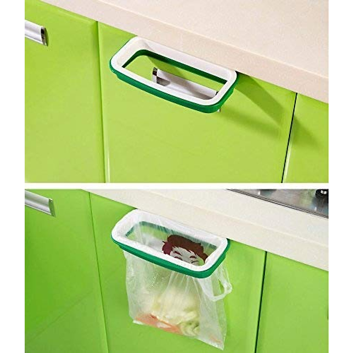 Lunies Over The Cabinet Plastic Trash Bag Holder for Kitchen, RV,Bathroom, Dorm Room, Office 8.6"x 4.9"
