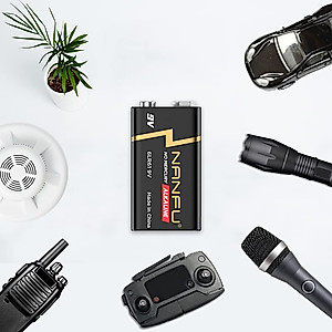 NANFU High Performance 9V Batteries (4 Count), Ultra Power 9 Volt Batteries, Long Lasting for Household Devices. …