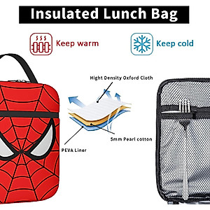 suzzc Reusable Anime Lunch Box Insulated Lunch Bag Large Capacity Durable Lunch Tote for Men Women Gift Travel Hiking