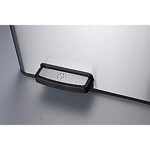 The Step N' Sort 18.5 Gallon Extra Large Capacity, Soft-Step, Dual Trash and Recycling Bin with Removable Inner Bins Silver