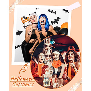 2pcs Orange Large Square Scarf Halloween Costume Head Scarf Neck Scarf Skinny Scarf Headscarf for Men Women, 35 x 35 Inch