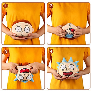 8 Inch Rick & Morty Reversable Plush, Cartoon Character Plush Toy Galactic Reversible Stuffed Plushie Easter Gift for Kids Fans Collect