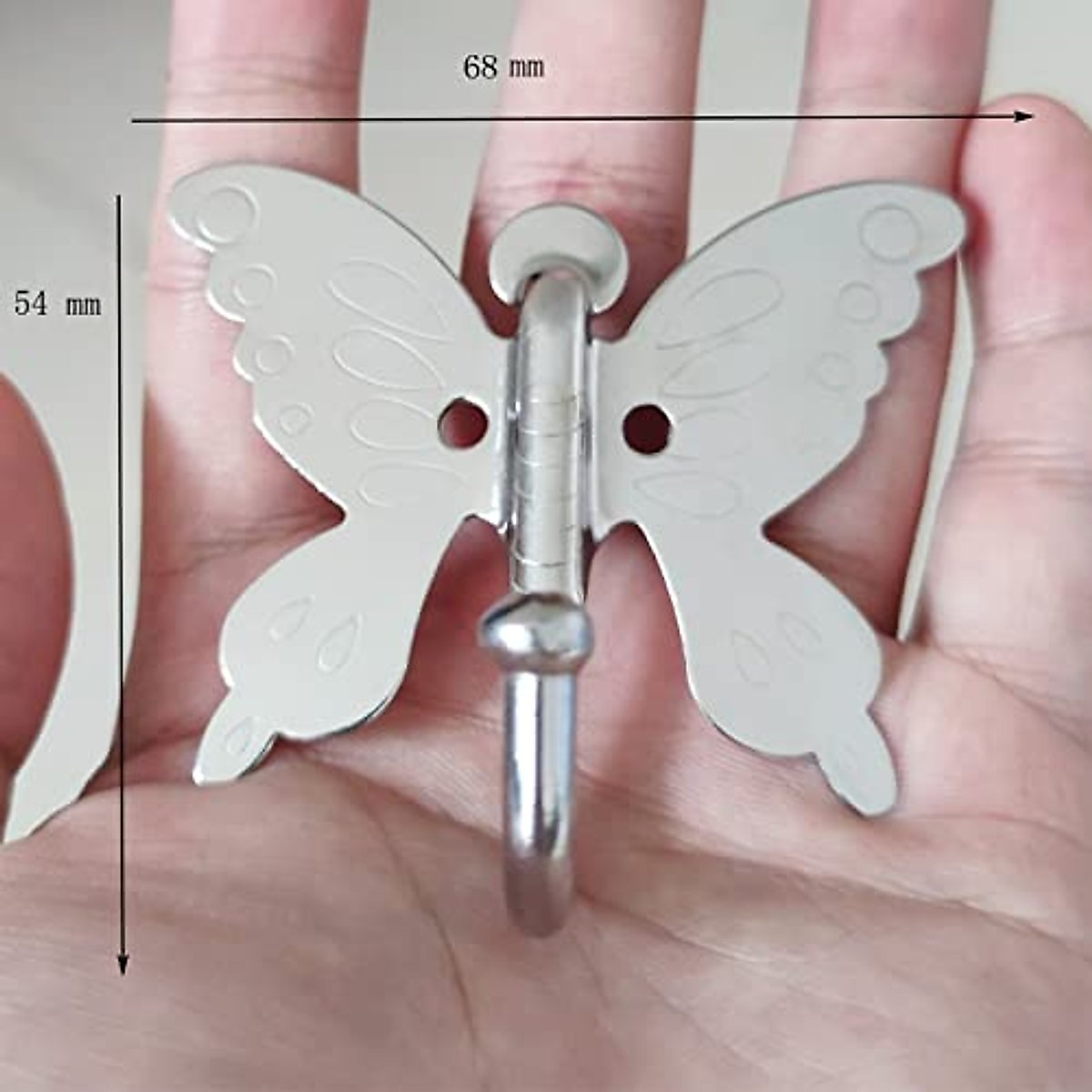 AOLZUNK 5 Set Butterfly Shape Single Hook, Clothes Hooks, Cap Hooks, Key Hooks, Hanger Hooks for Robe Towel Coat Hooks in Bathroom Kitchen Sticky Hooks