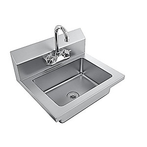 Elkay EHS-18X Hand Sink, 18X15 OA, 14X10X5 Bowl, Faucet, 18 GA 300 Series SS, NSF