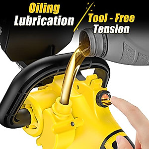 IMOUMLIVE 2-IN-1 Cordless Pole Saw & Chainsaw, 8" Cutting Brushless Electric Rotatable Pole Saw, Oiling System, 8.3 LB Lightweight, 21V 3.0Ah Battery, 16.6-Foot Max Reach Pole Saw for Tree Trimming