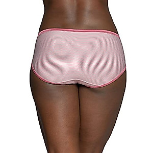 Vanity Fair Women's Illumination Hipster Panties, Silky Stretch & Satin Trim, Rosy Stripe Print, Large/7