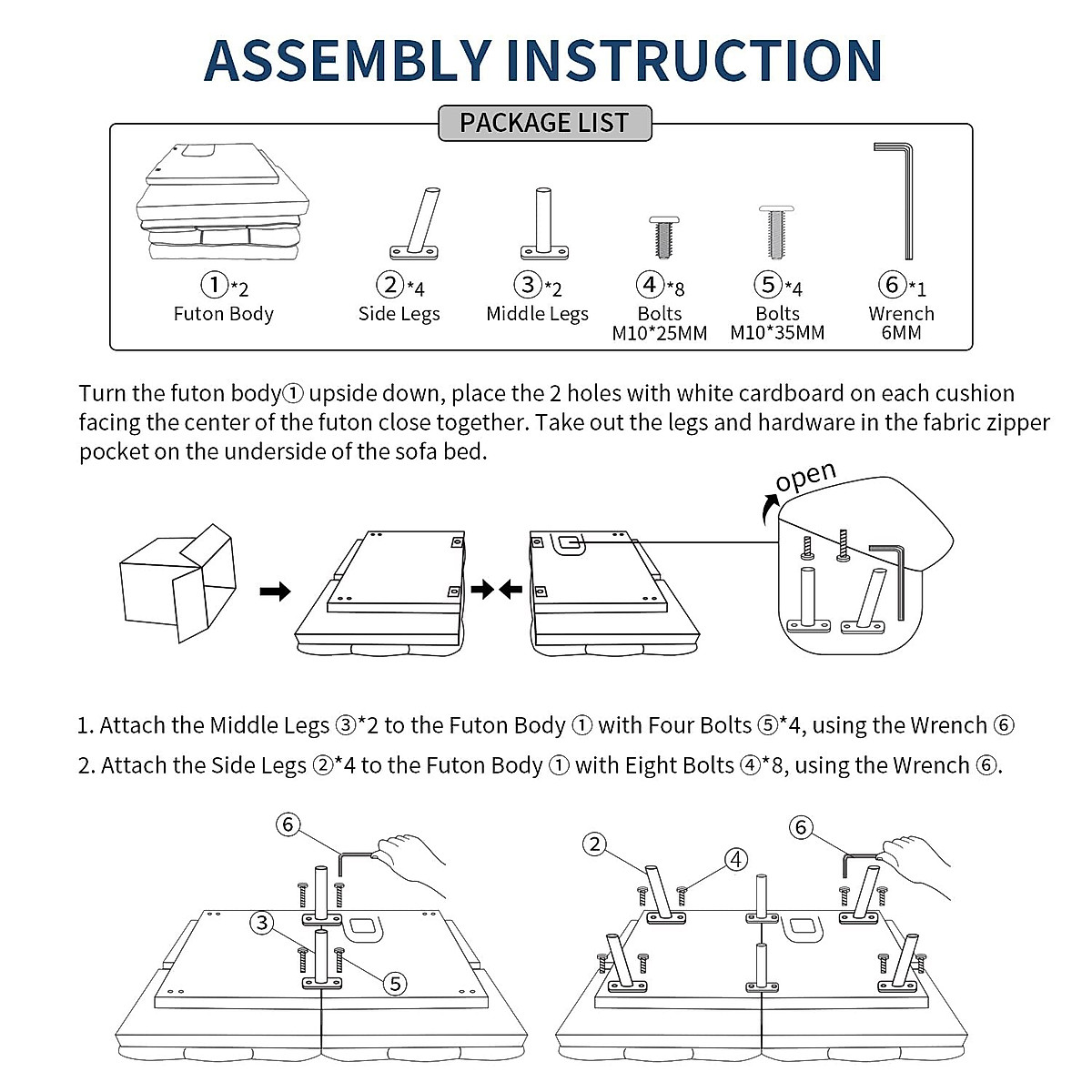 MUUEGM Futon Sofa Couch Bed,Convertible Memory Foam Modern Faux Leather Adjustable Backrest Armrests Sleeper Loveseat for Living Room,Office,Apartment,Small Space,71" Sofabed, Light Black