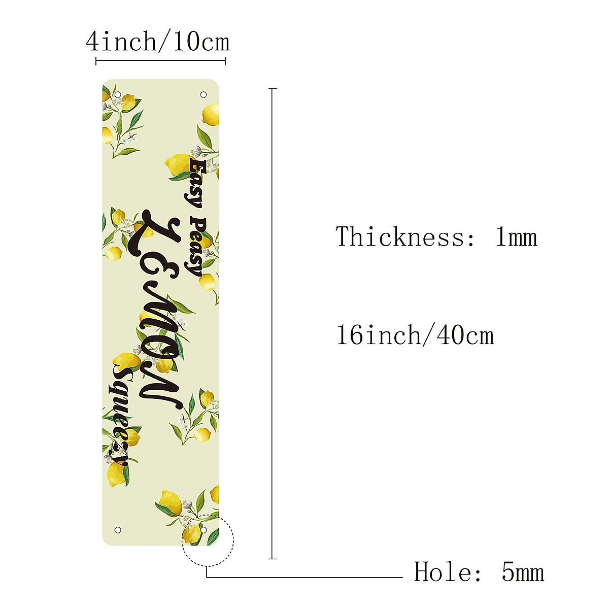 CREATCABIN Lemon Tin Sign Metal Fresh Fruit Easy Peasy Lemon Squeezy Retro Vintage Funny Wall Art Mural Hanging Iron Painting for Home Garden Bar Pub Kitchen Living Room Office Plaque 16x4inch