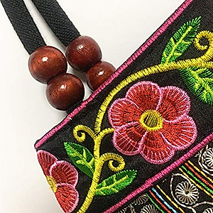 Serstone Embroidery Handbag Boho Ethnic Bag Travel Totes Beach Bag(Money-spinners)