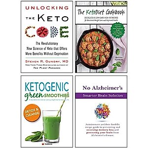 The KetoDiet Cookbook, Ketogenic Green Smoothies, No Alzheimer's Smarter Brain Keto Solution, Unlocking the Keto Code [Hardcover] 4 Books Collection Set