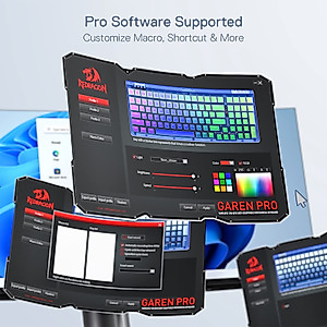 Redragon K656 PRO 3-Mode Wireless RGB Gaming Keyboard, 100 Keys Mechanical Keyboard w/Translucent Board, Hot-Swappable Socket, Sound Absorbing Foam & Custom Tactile Switch, Gradient BlueMade