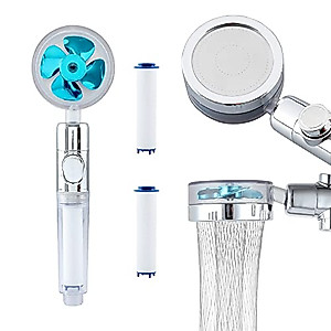 Essbhach Shower Head with Handheld, High Pressure Hand Held Turbo Shower Head Rainfall, Hydro Jet Shower Head Kit with 3 Filters, Turbocharged Shower Head,Easy to Install,Blue