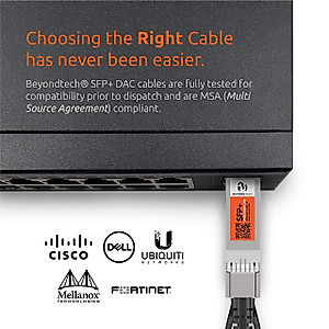 10G SFP+ Direct Attach Cable - 30 AWG Twinax LSZH / 2 Meters (2m / 6.5ft) - Beyondtech 10Gb Gigabit Ethernet Switch Network SFP DAC Cable Series