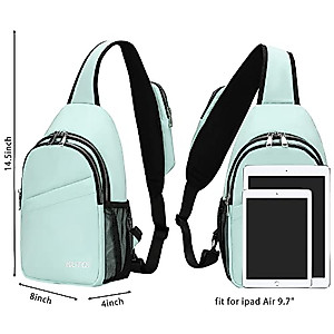 KUTQI Sling Backpack Crossbody Sling Bag for Women Travel Bag for Walking Shopping Day Trip（Light Blue）