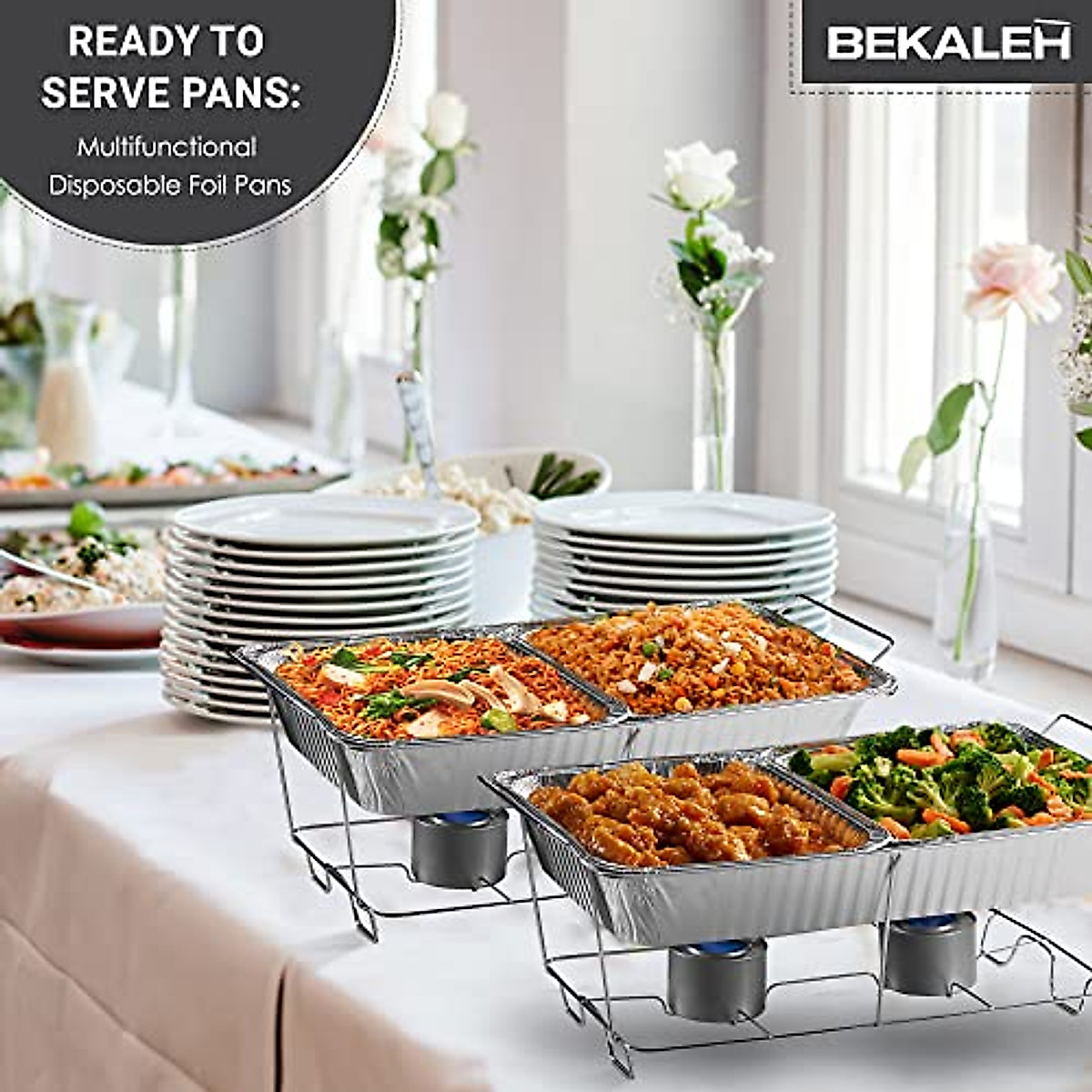 Aluminum Pans With Lids (25 Pack) - 9x13 Heavy Duty Half Size Deep Foil Pans With Covers -25 Foil Pans & 25 Foil Lids- Disposable Baking Pans Great For Cooking, Storing, Preparing Food 100% BPA Free.