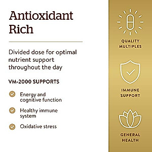 Solgar Formula VM-2000 (Multinutrient System), 180 Tablets - Premium Quality Multiple - Contains Zinc - Supports A Healthy Immune System - Vegan, Dairy Free, Kosher - 90 Servings