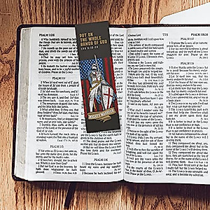 Full Armor of God Bible Bookmarks, Pack of 25 Templar Knight Christian Bible Verse Bookmarkers for Bible Study & Sunday School, Mighty Warrior Faith & Prayer Scripture Card Gifts for Men & Women