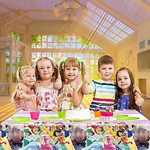 3pcs Princess Tablecloth Princess Birthday Party Decorations for Girls Baby Shower Pink Princess Table Cover 180x108cm Princess Theme Party Supplies