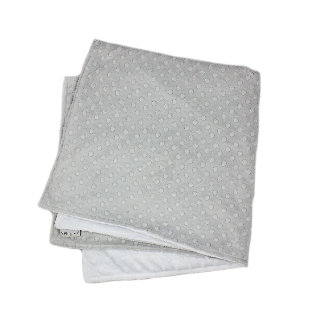 MEG ORIGINAL Minky Dot Baby Blanket Gray/White (Snuggle (30 x30 inches))