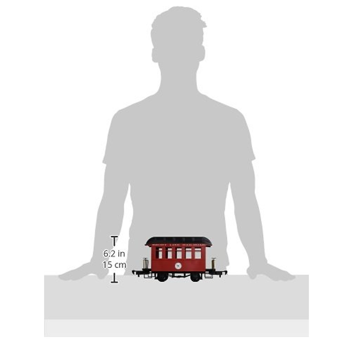 Bachmann Industries Li'L Big Haulers Coach G-Scale Short Line Railroad with Red/Black Roof, Large