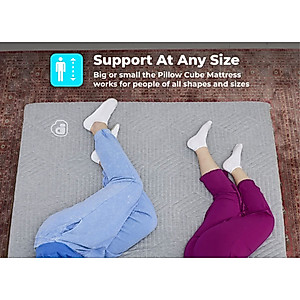 Pillow Cube Breathable Cooling 3-Layer Memory Foam Mattress for Side Sleepers w/Hip, Neck, and Shoulder Support & Mattress Cover, Queen