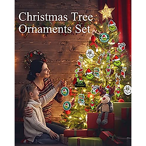 Christmas Decorations, 24Pcs Paper Christmas Tree Ornaments, Ornaments for Christmas Trees