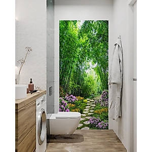 FLFK Door Sticker - Door Mural Peel and Stick, Removable Self-Adhesive Scenic Door Wallpaper for Home Decor, 30.3 "W x 78.7 "L, Set of 2 Sheets