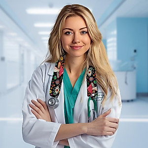 Uorisanigo 2 Pack Stethoscope Covers for Nurses Mushroom Floral Nurse Doctor Stethoscope Sleeve with Button Gifts for Women Universal for Most Standard Stethoscope Cover