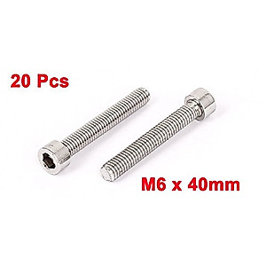 uxcell M6x40mm Stainless Steel Hex Socket Head Cap Screws Bolts DIN 912 20pcs