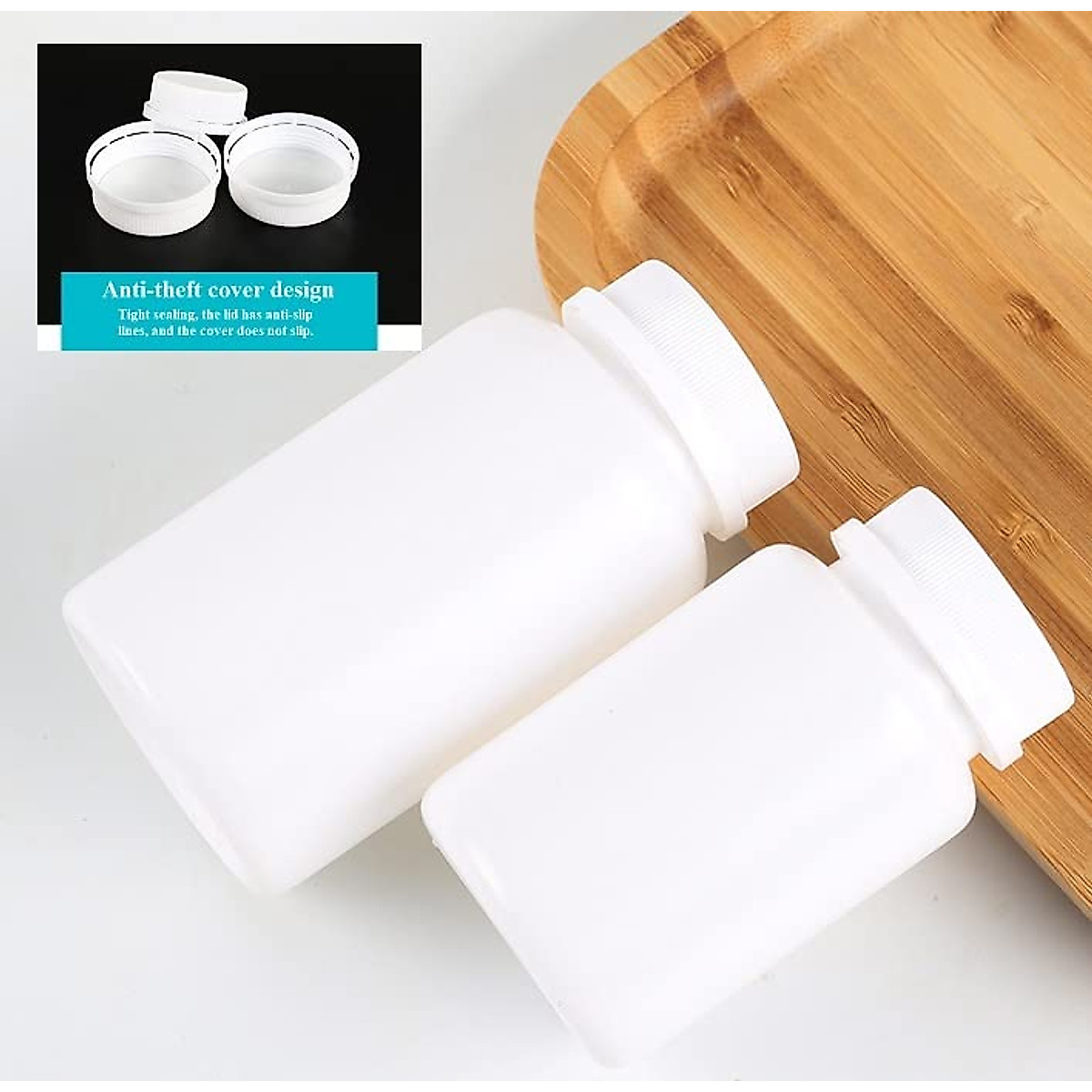 Bettomshin 10pcs 150g PE Plastic Bottles, Wide Mouth Lab Solid Bottles, White Solid Sample Seal Sample Storage Solid Bottle for Holding Hold Solid Medicines