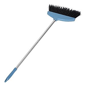 LIFKOME Broom for Floor Cleaning with 84 inch Long Handle Heavy Duty Broom for Sweeping Indoor Outdoor Kitchen Office Blue