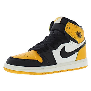 Nike Jordan Preschool Air 1 AQ2664 711 Yellow Toe - Size 2.5Y Black/Taxi/White
