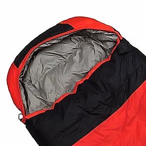 0 Degree Sleeping Bag for Adults Lightweight Waterproof Warm Down Feather Sleeping Bag for Cold All Seasons Hiking ,Backpacking or Camping (Red,Down content 1800g)