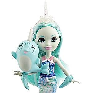 Mattel Enchantimals Naddie Narwhal Doll with Sword Figure, 6-inch Small Doll with Removable Mermaid-Inspired Skirt & Accessories