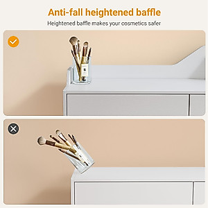 CubiCubi Vanity Desk with 2 Drawers, 40 Inch Computer Home Office Desk, Modern Makeup Dressing Desk, Study Work Table, White