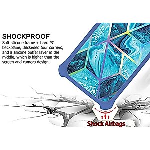 Case for Infinix Smart 7 Plus Case Compatible with Infinix Smart 7 Plus Phone Case Cover [with Tempered Glass Screen Protector][PC + TPU 2 in 1][Ring Support] [Colorful Reflect Light] IMDL-LS