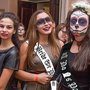 7 Pcs Bride or Die Bachelorette Party Decorations, White Bride or Die Sash and Black Till Death Do Us Party Sashes for Hen Party Bridal Shower Wedding Engagement Halloween Bachelorette Supplies