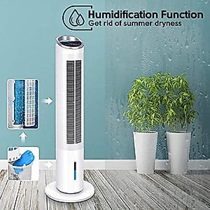 Air Choice Evaporative Cooler, 40" Portable Tower Fan with 70° Oscillating for Big Space, 3 Speeds & Modes, 8H Timer, 2 Ice Packs, Removable Water Tank, Portable Swamp Cooler with LCD Panel & Remote