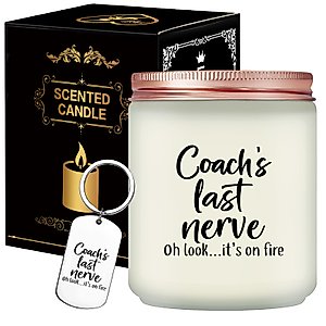 Risnoae Coach Gifts - Coach’s Last Nerve Candle - Appreciation Coach Gifts for Men Women - Christmas Birthday Gifts for Soccer Basketball Football Coach - Cheer Coach Gifts for Women
