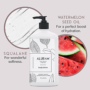 ALURAM Moisturizing Body Lotion, Hydrating Coconut Water & Squalane Cream Moisturizer for Soft Skin, Vegan, 18 Fl Oz