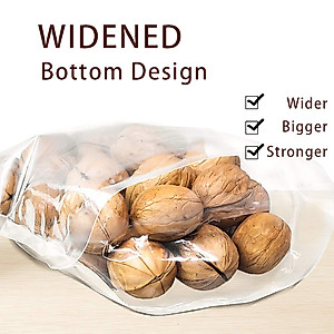 SixWe 100 Pack Reusable Clear Stand Up Mylar Food Storage Bags, 5.9x8.7+3.2inch, Polyethylene (PE) Mylar Bags Made of Premium PE, Self Seal, BPA Free