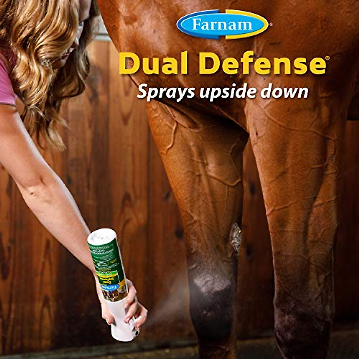 Farnam Dual Defense Insect Repellent for Horse and Rider, Fly Control, 12 Hour Long Lasting Protection, 10 Ounce Non-Aerosol Spray Bottle