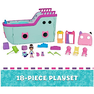 Gabby’s Dollhouse, Gabby Cat Friend Ship, Cruise Ship Toy with 2 Toy Figures, Surprise Toys & Dollhouse Accessories, Kids Toys for Girls & Boys 3+