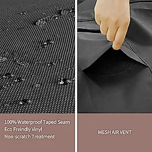 Seamander fire Pit Cover,Waterproof 600D Heavy Duty Patio Fire Bowl Outdoor Cover (Round-50 DX24 H, Black)