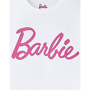 Barbie Women's White Logo Tee | Iconic Brand | Fashionable Retro Top | Comfortable Fit Movie Merchandise - X-Large